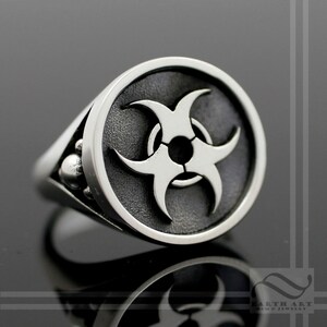 Bio Hazard Signet Ring- Solid Sterling Silver - Etsy