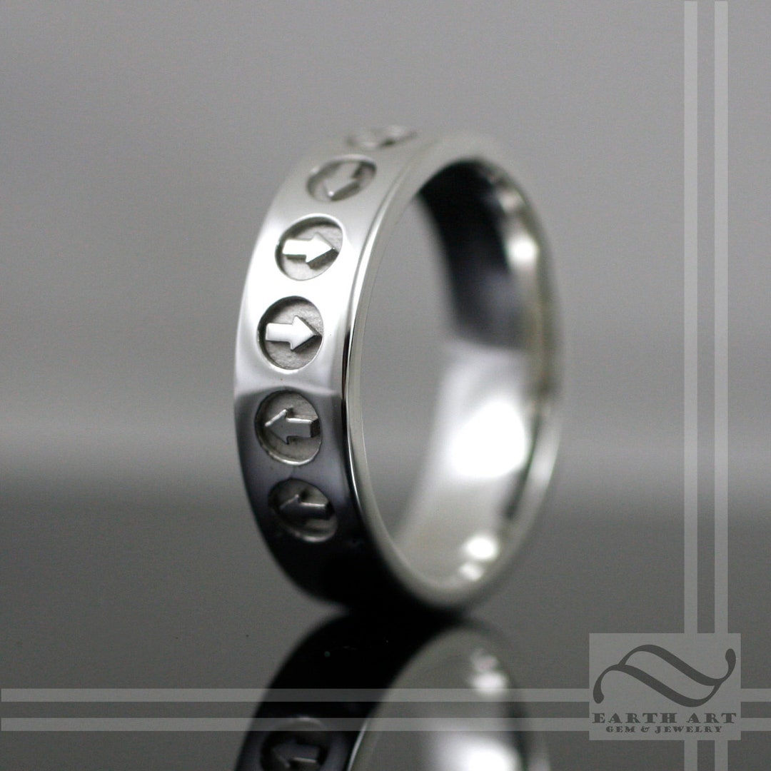 Contra Code Ring - A Fun Geeky Band - Sterling Silver or 14k Gold ...