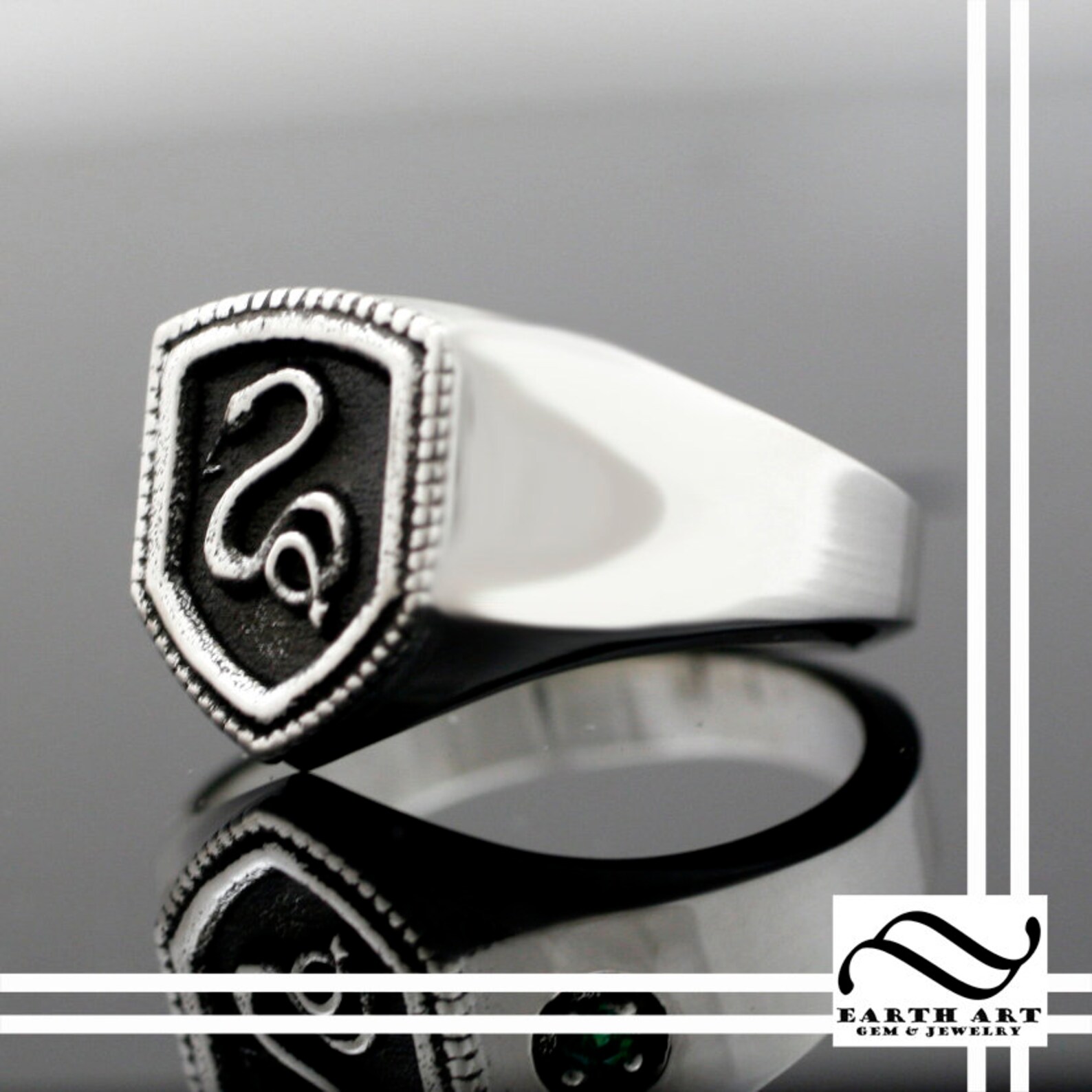 House Signet Ring - the Snake - Sterling Silver - Etsy