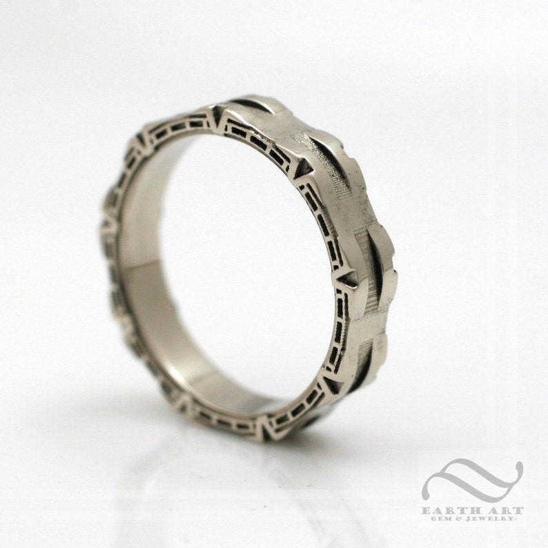 Stargate Ring 14k gold geeky wedding band yellow rose | Etsy