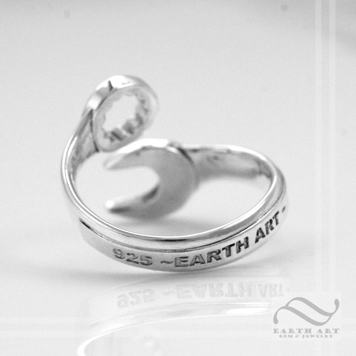 Wrench Ring in Solid Sterling Silver - Adjustable Unisex Band - CUSTOM ...