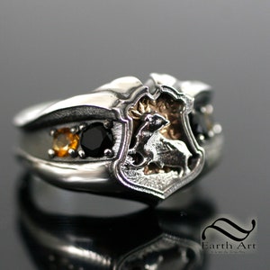 Deluxe House Signet Ring - the Badger- Sterling Silver and Ancient ...
