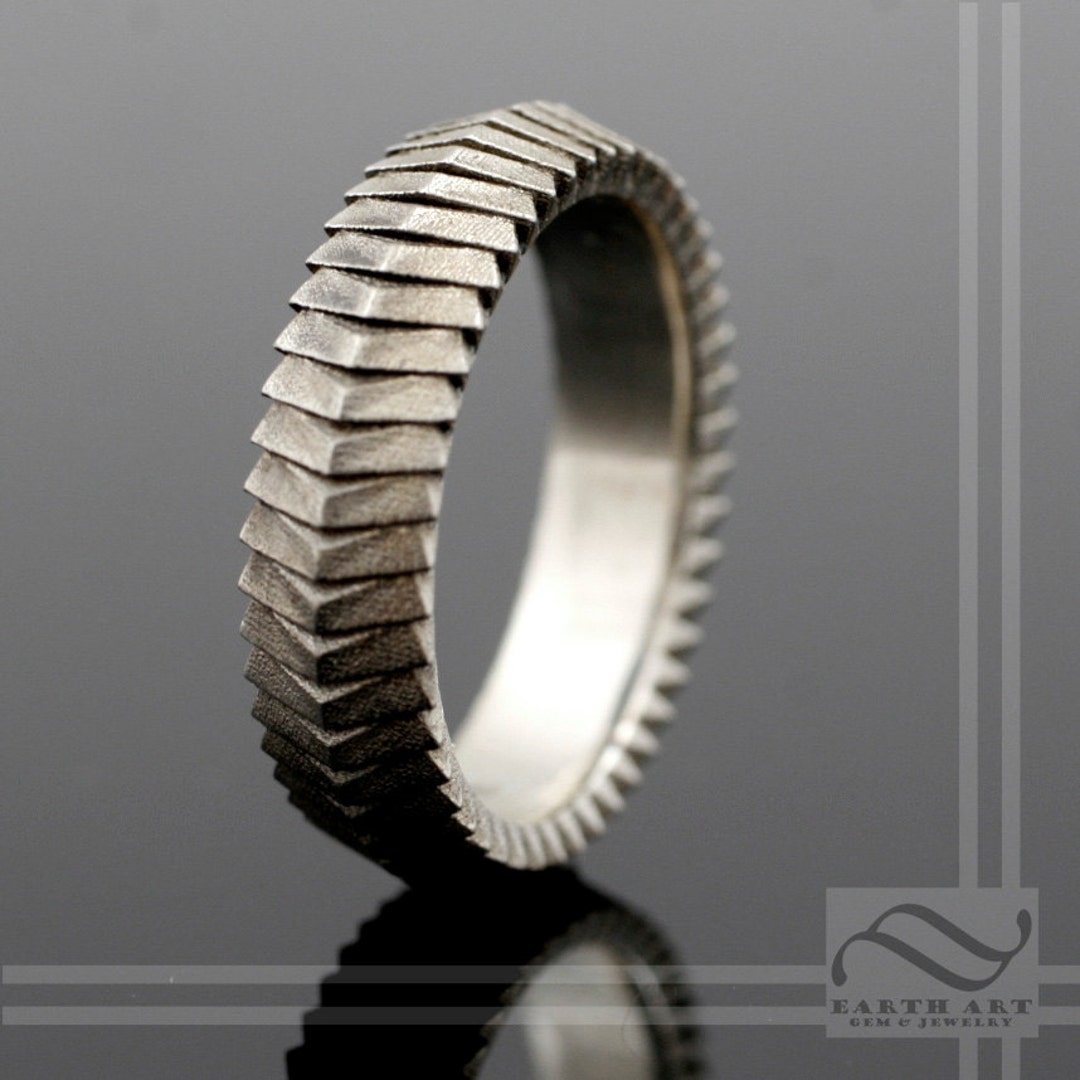 Segmented Scale Armor Ring - 14k Gold White, Yellow or Rose, Medieval ...