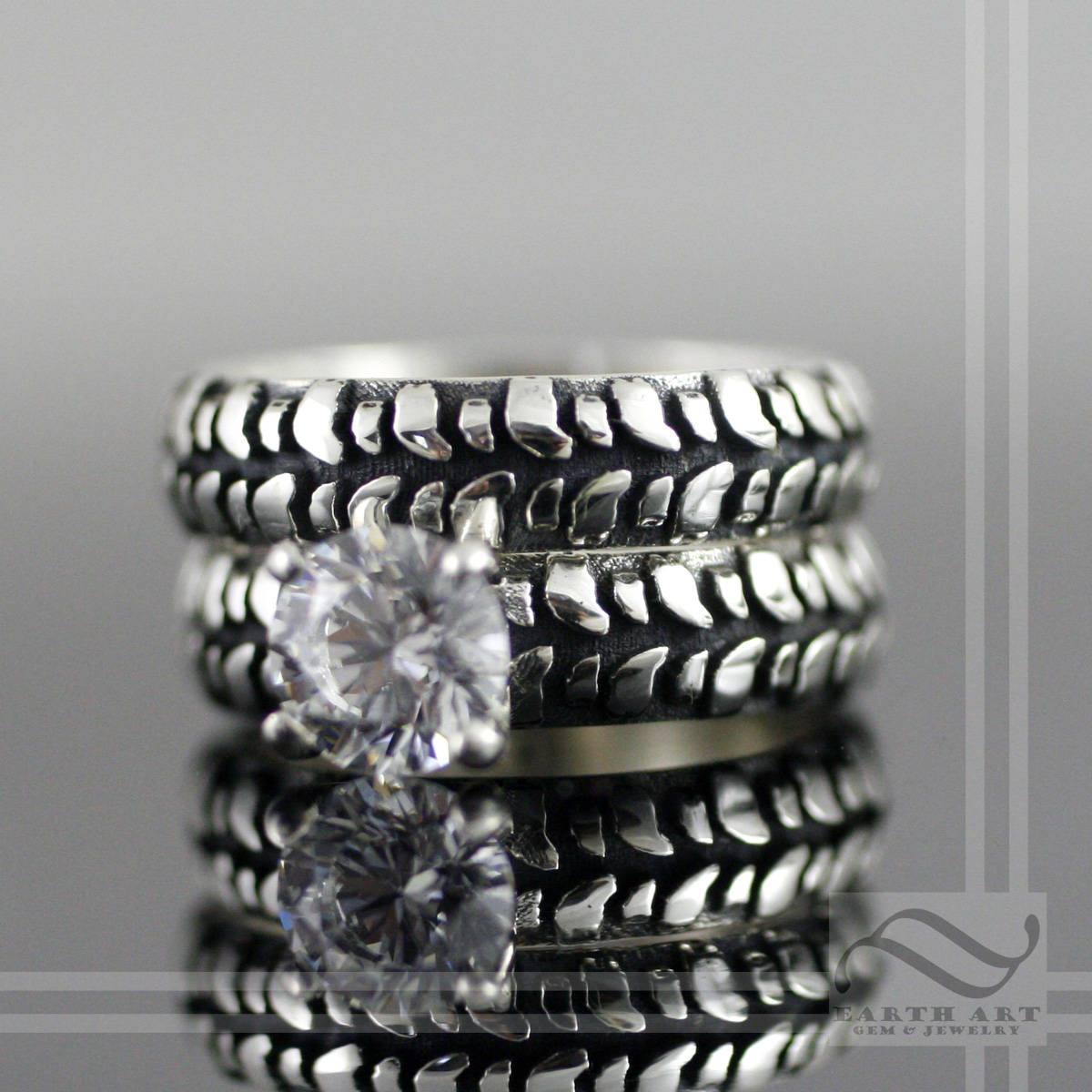 Ladies Mud Bogger Tire Tread Solitaire Engagement Ring - Etsy