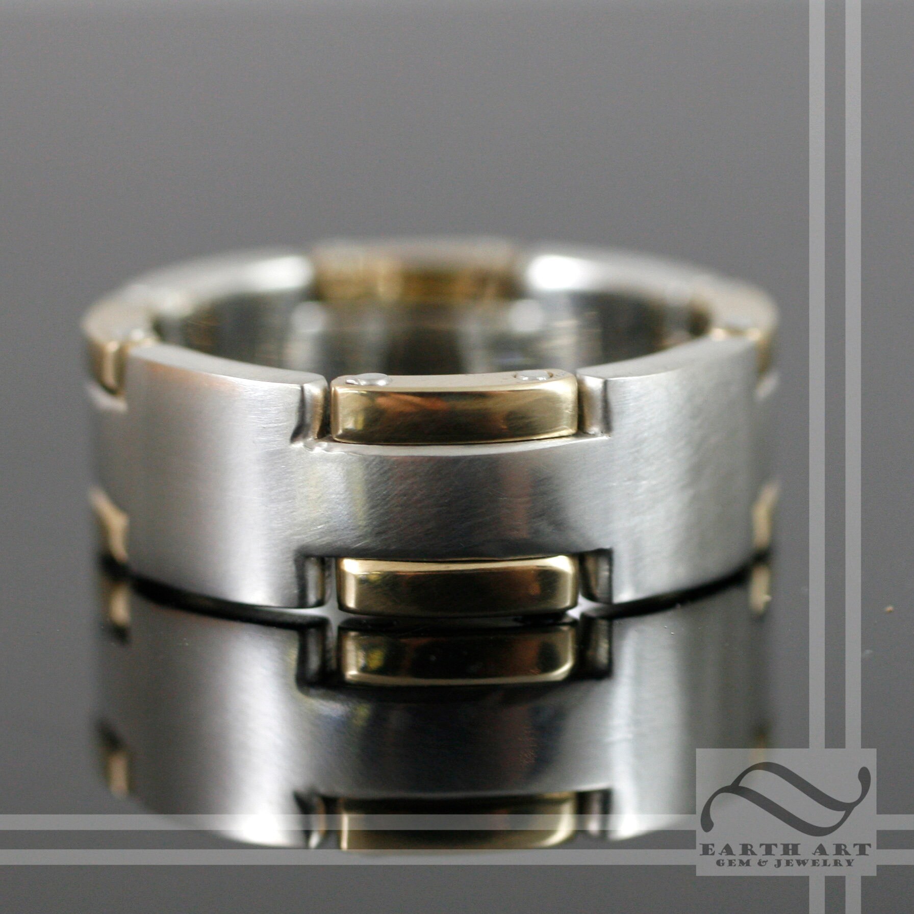 Gold Link Rivet Ring A two tone mens rugged steampunk | Etsy