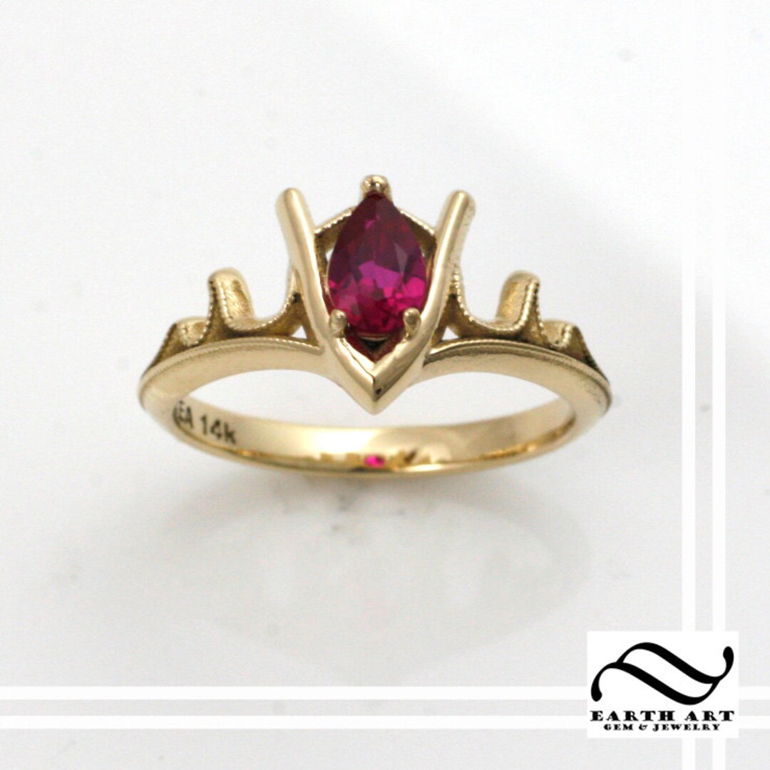 Goron's Ruby - Legend of Zelda Geeky Engagement Ring - 14k Yellow or ...