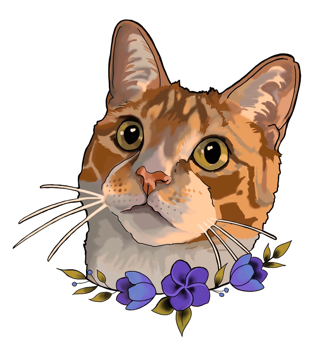 Orange Cat Vinyl Decal Sticker - Etsy