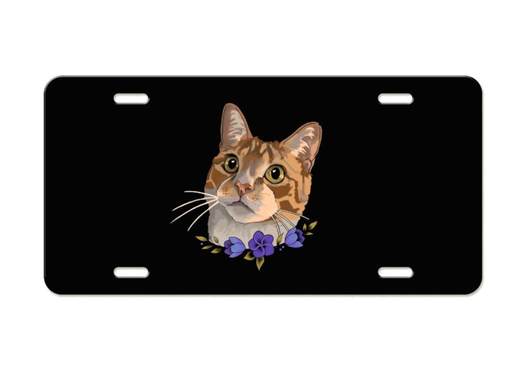 Orange Cat License Plate Available in Black or White - Etsy