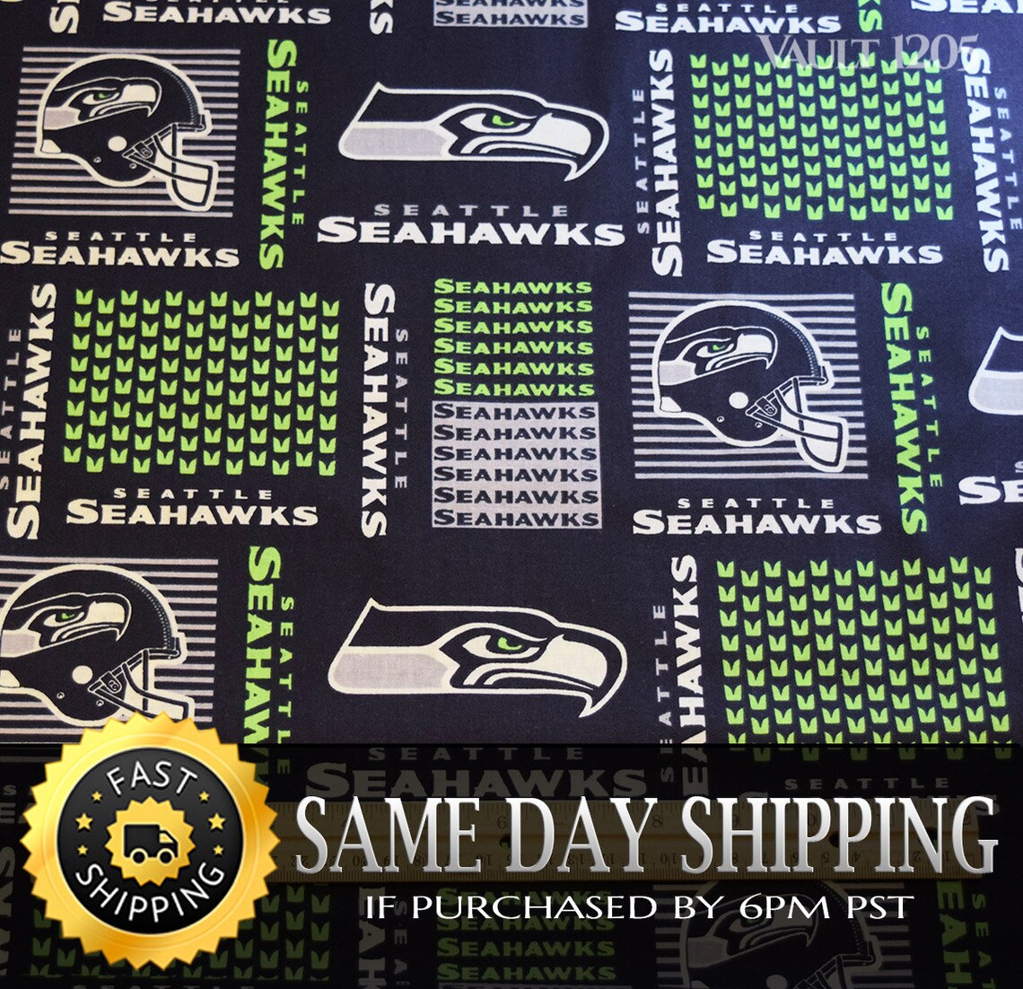NFL Seattle Seahawks Patch Print Cotton Fabric - Etsy