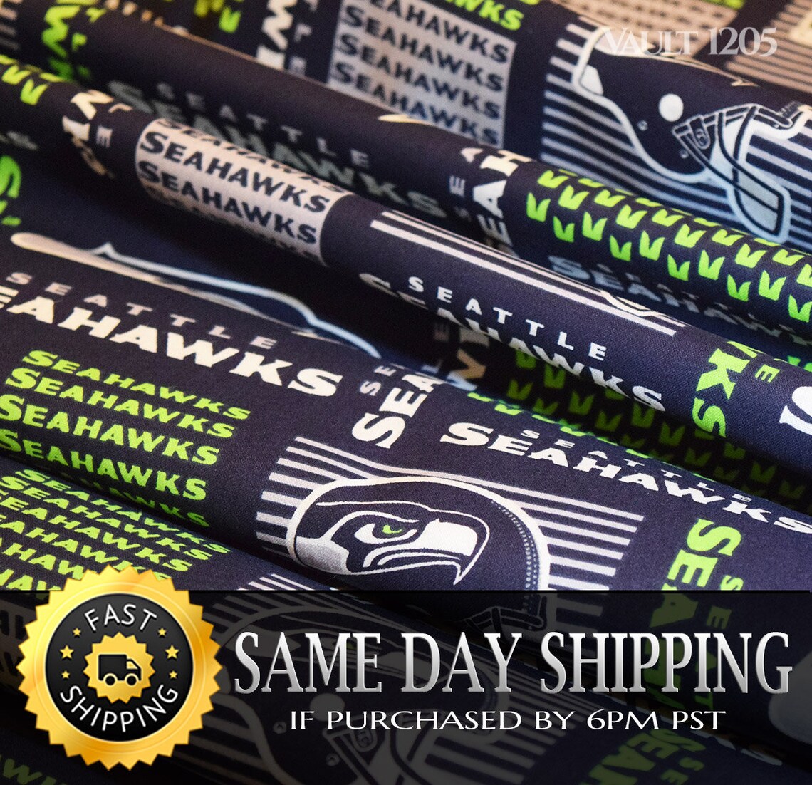 NFL Seattle Seahawks Patch Print Cotton Fabric - Etsy
