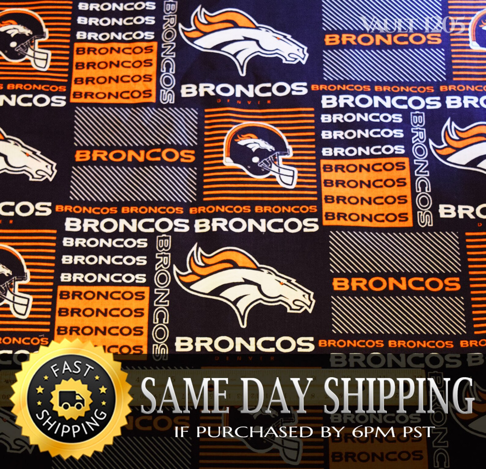 NFL Denver Broncos patch 100% Cotton Fabric - Etsy