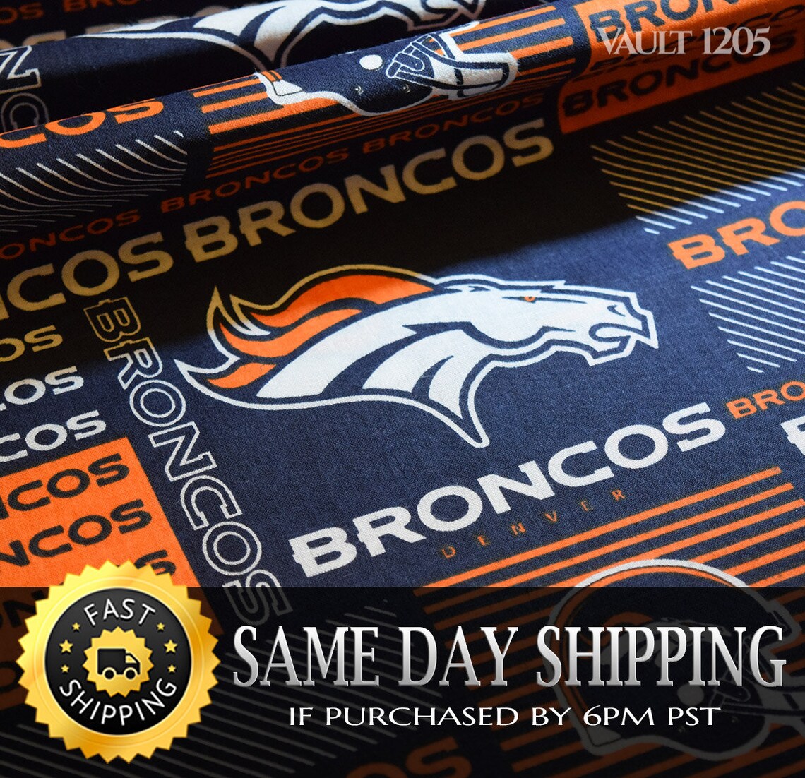 NFL Denver Broncos patch 100% Cotton Fabric - Etsy