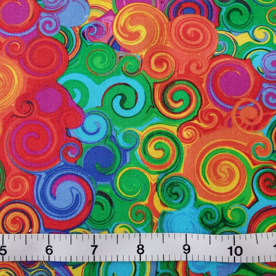 100% Cotton Fabric Fun Swirls Colorful High Quality Quilting - Etsy