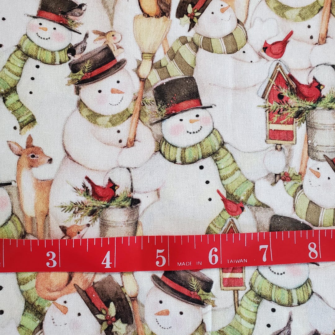 Snowman Susan Winget Fabric 100% Cotton Snowmen FQ HY BTY Snowman Birds ...