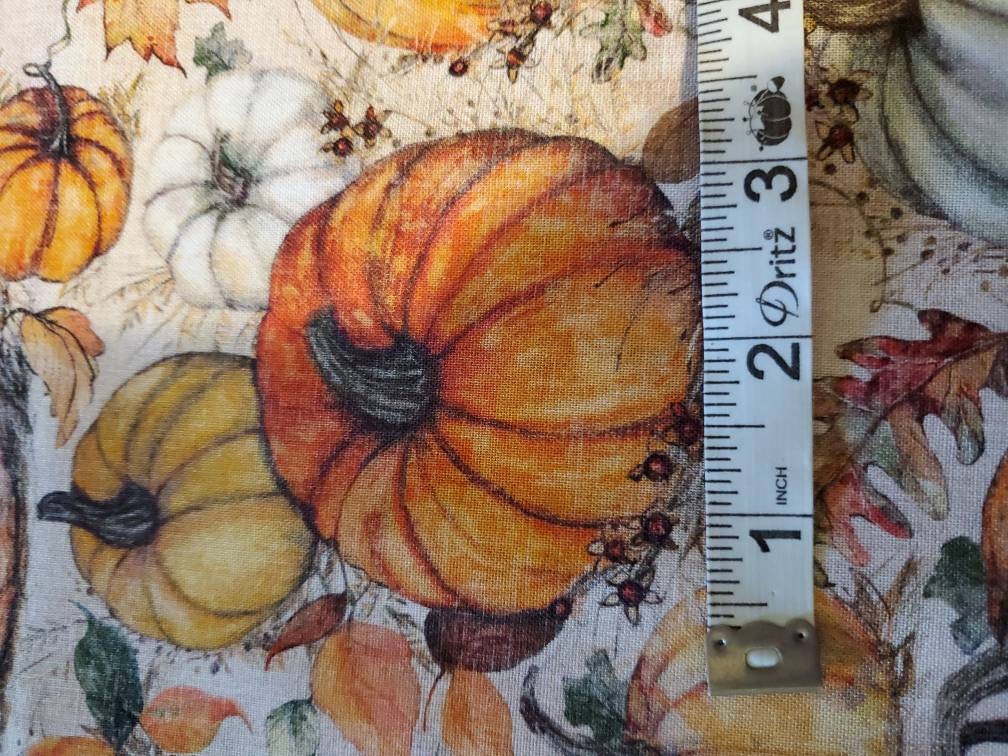 Susan Winget 100% Cotton Fabric Fall Harvest Pumpkins Leaves - Etsy