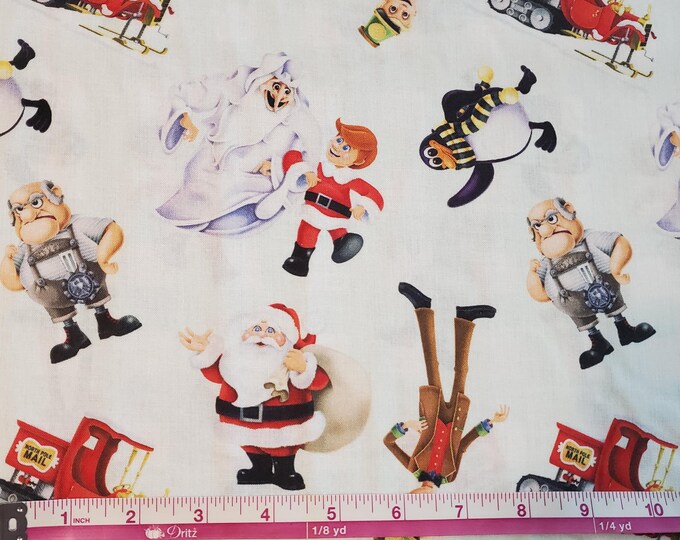 SANTA Claus is Coming to Town Toss 100% Cotton Fabric by the Yard, FQ ...