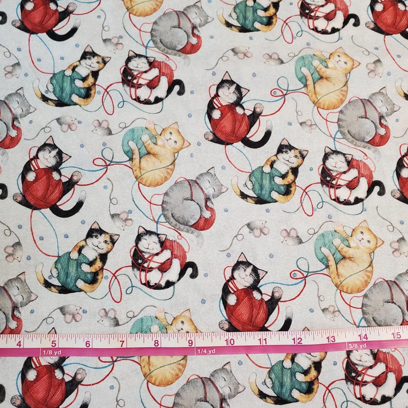 Cat Print Fabric - Etsy