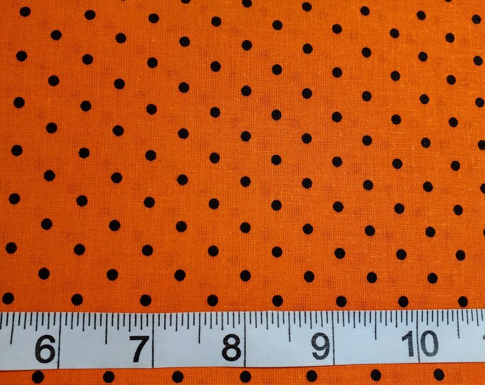 Halloween Orange and Black Pin Dot Fabric BTY, HY, FQ Craft Quilting ...