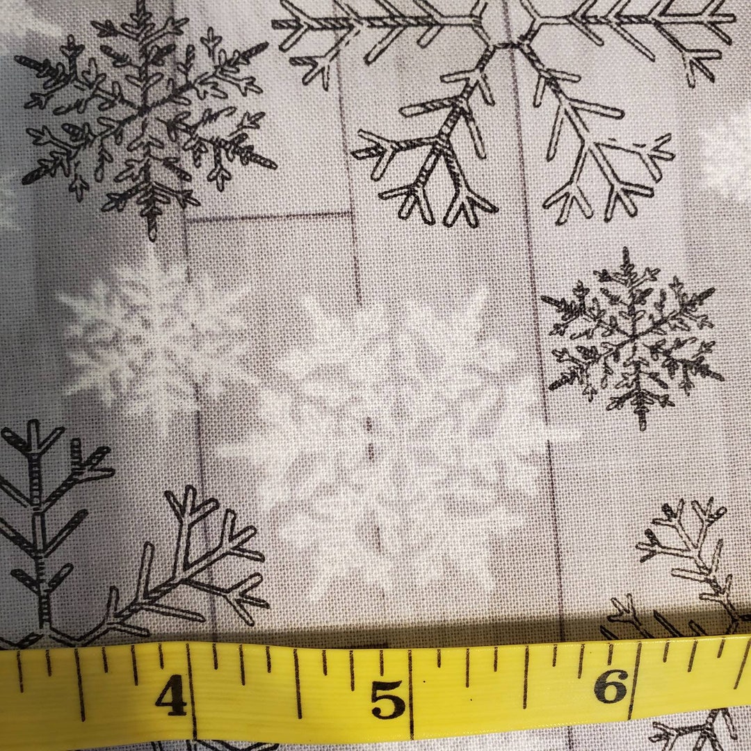100% Cotton Fabric Snowflakes Winter Christmas Farmhouse Sold by the ...