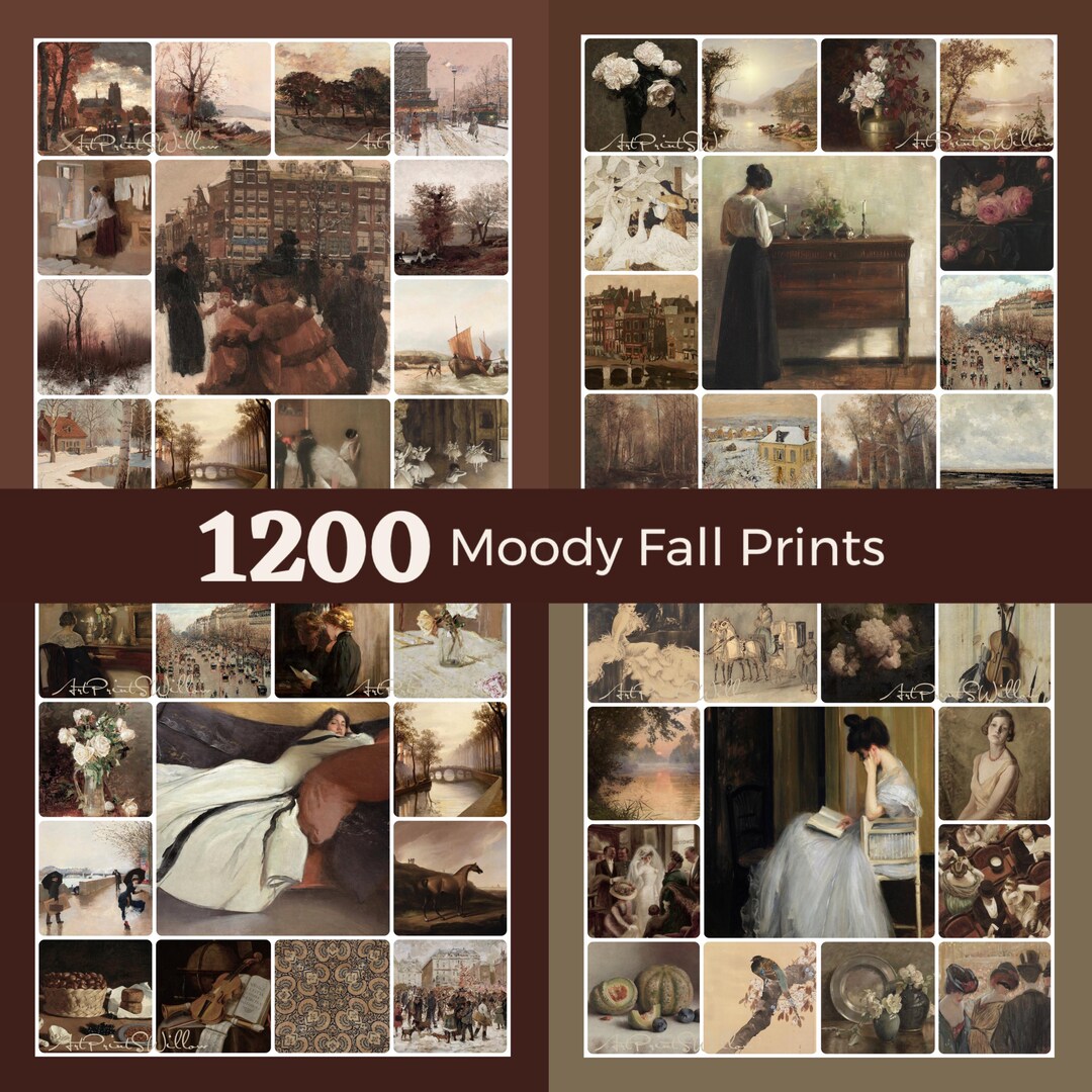1200 Vintage Fall Gallery Wall Prints - Rustic Moody Autumn Farmhouse ...