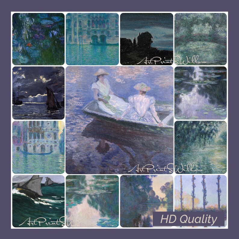 Claude Monet Prints, 350 Impressionist Watercolor Classic Paintings ...