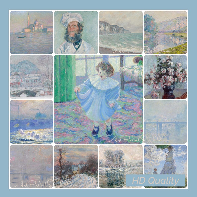 Claude Monet Prints, 350 Impressionist Watercolor Classic Paintings ...