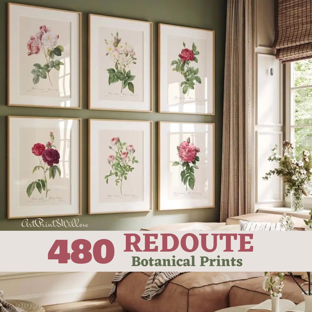 Redoute Botanical Prints - Vintage Flowers Digital Download, 480 Pierre ...