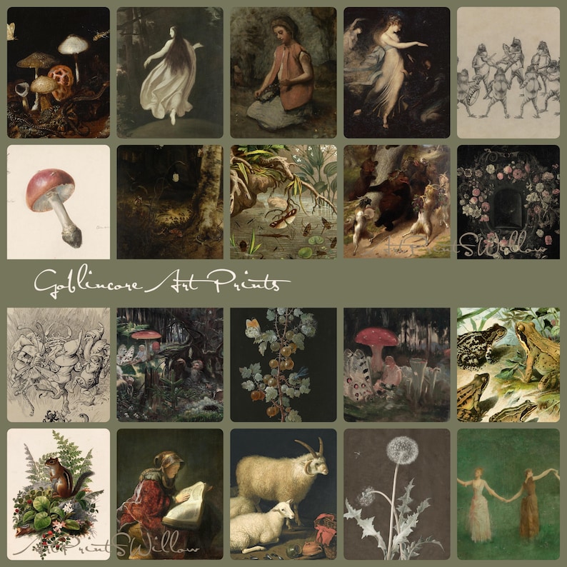 3000 Goblincore Cottagecore Digital Art Prints - Fantasy Creatures ...