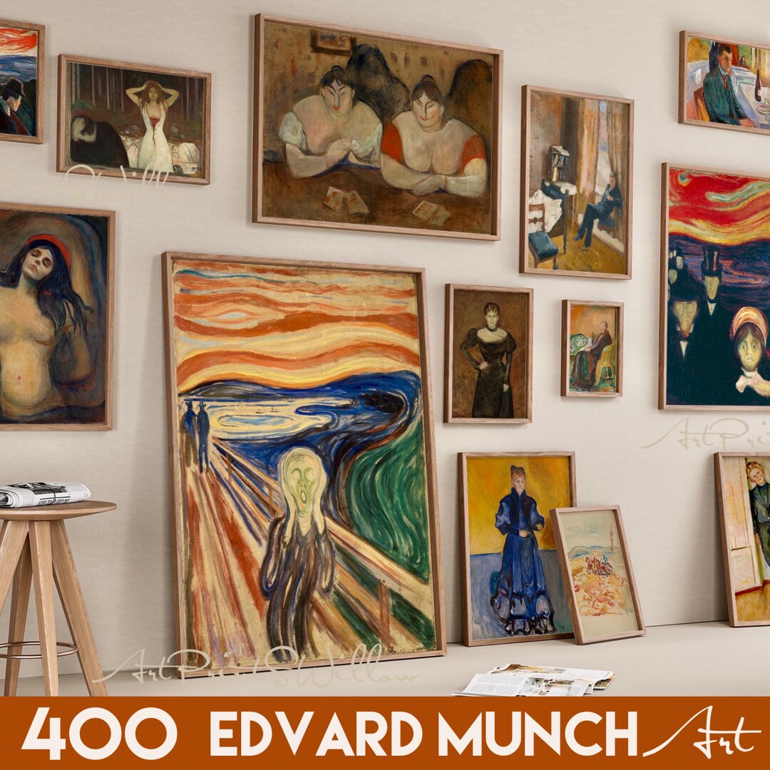 Edvard Munch Prints, Large Bundle Expressionist Oil Paintings ...