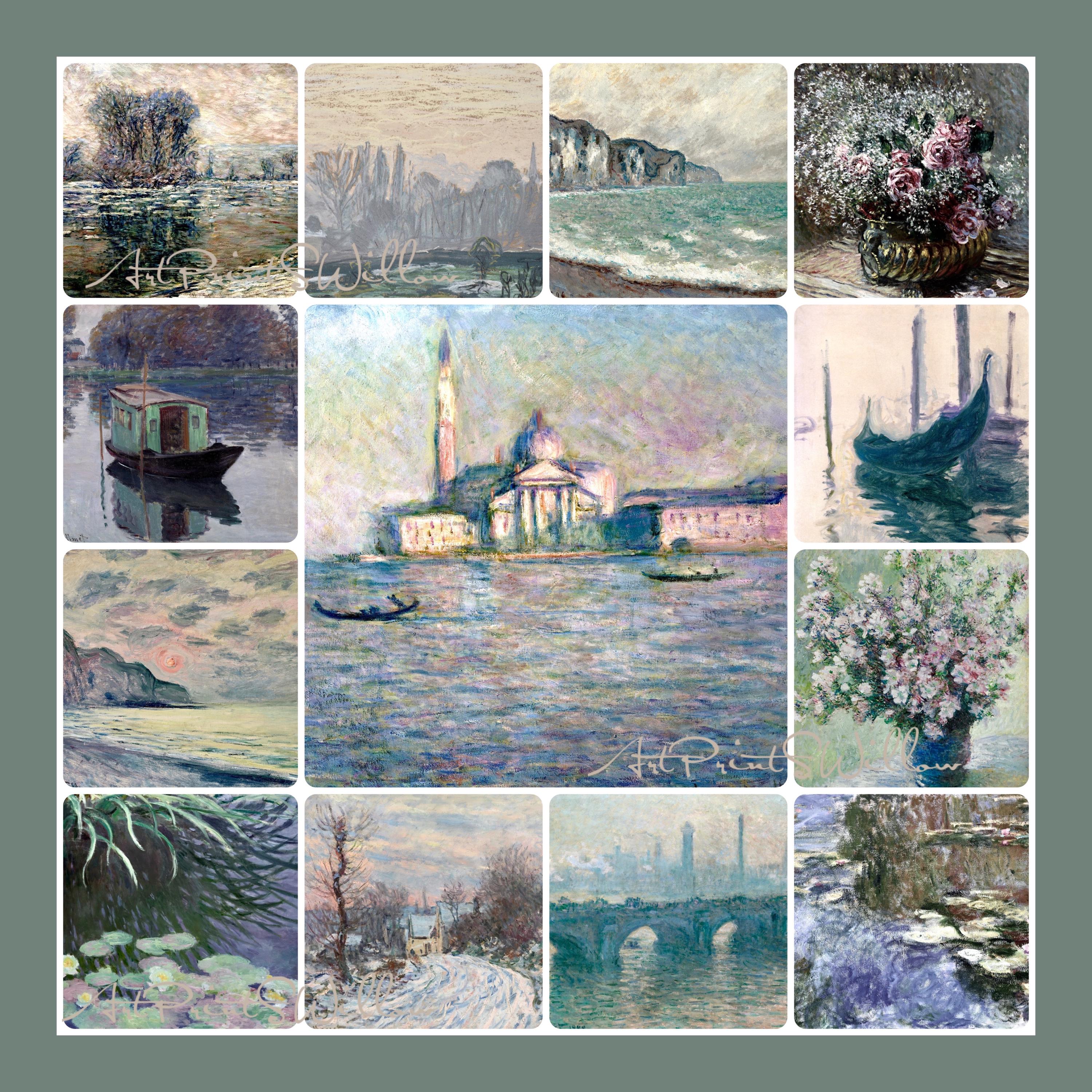 Claude Monet Prints, 350 Impressionist Watercolor Classic Paintings ...