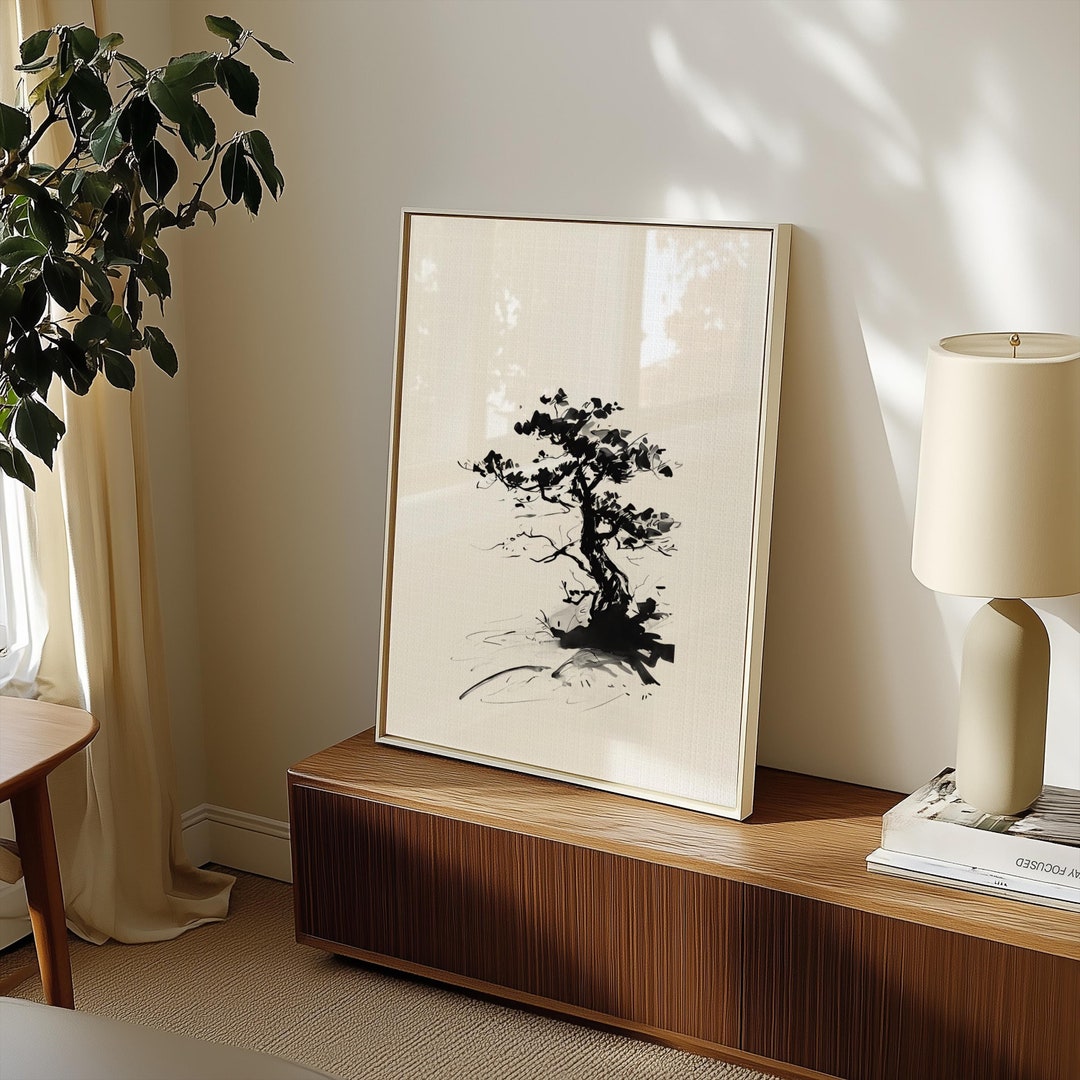 Oak Tree Art Print Black White Tree Print Moody Tree Poster Enchanted ...