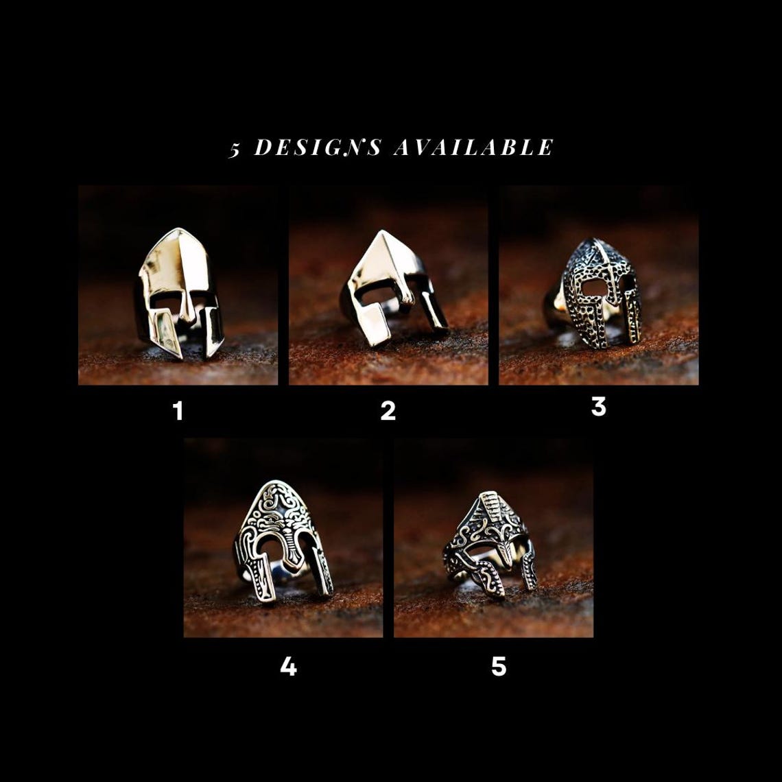 Crusader Ring Set – Medieval Knights Templar Rings, Choose Size & 1 of ...