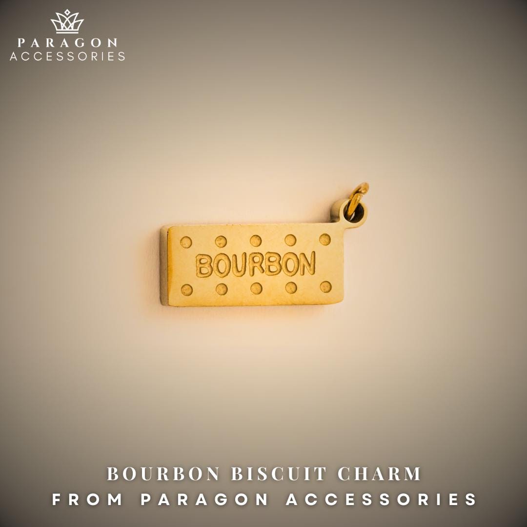 Gold Bourbon Biscuit Charm | Chocolate Biscuit Inspired Jewellery ...
