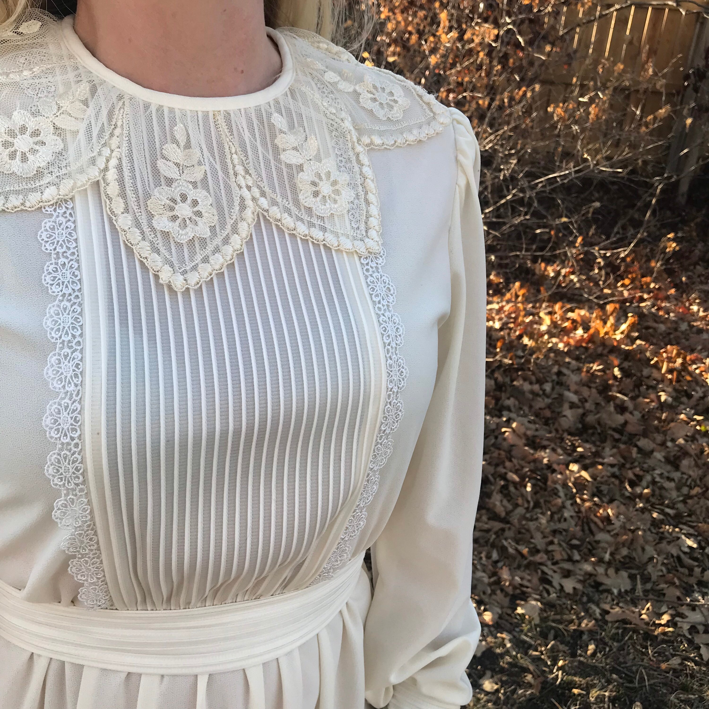 Vintage 80s Secretary Dress 8 10 Cream Lace Modest - Etsy