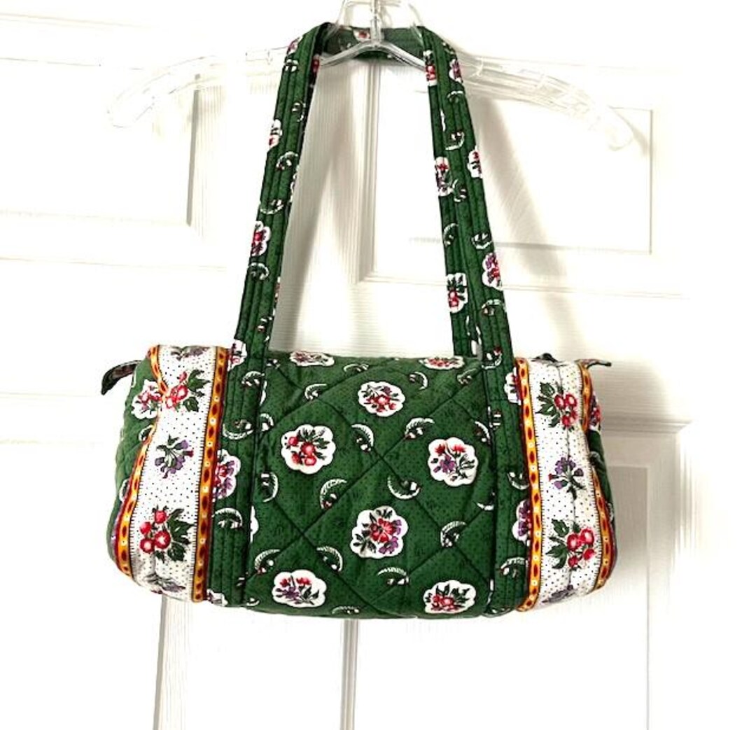 Vintage Pierre Deux French Country Quilted Dark Green Print Shoulder ...
