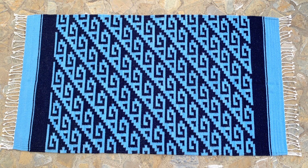 Authentic Zapotec Rug 32"x59" Native Greca Pre Hispanic Design, Natural ...