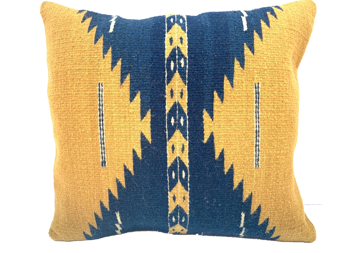 Geometric Zapotec Pillow 17"x19" Hand Woven Wool Natural Dyed Pillow ...
