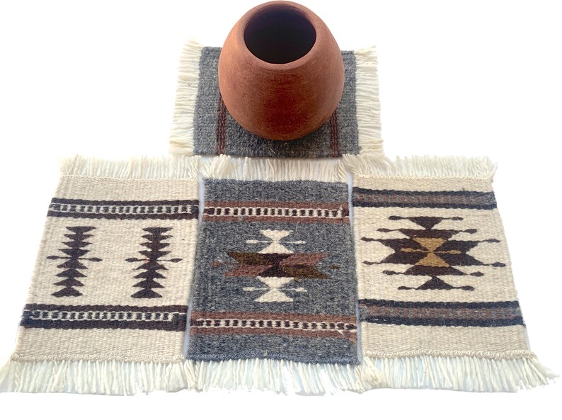 Hand Woven Wool Mug Coasters: Neutral Earth Tones, Set of 4 - Etsy
