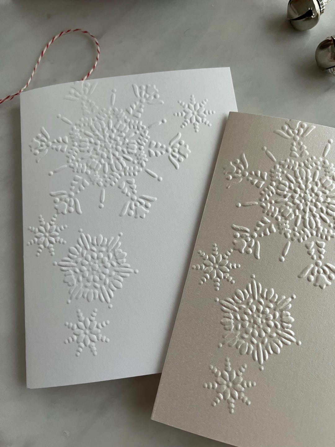 Embossed Snowflake Christmas Cards - Winter Note Card Set - Etsy