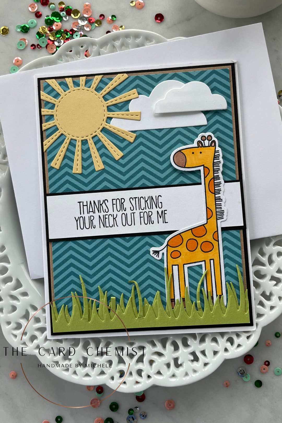 Thank You Giraffe Greeting Card - Etsy