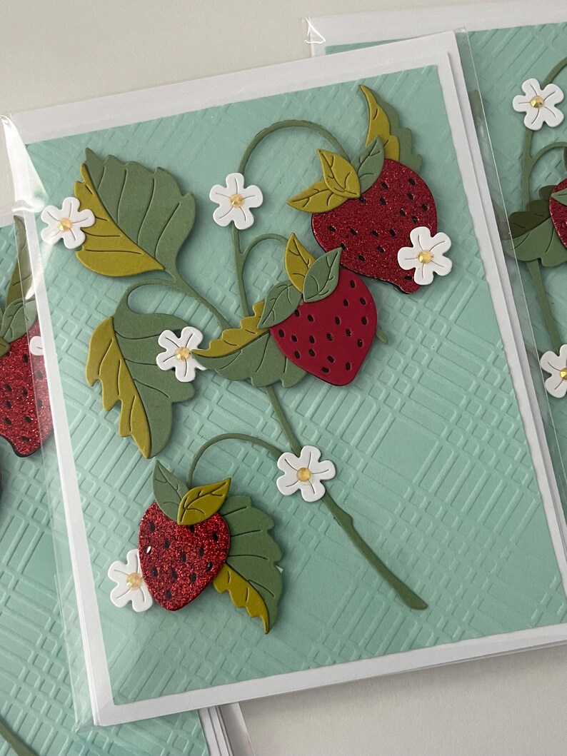 Berry / Strawberries Blank Cards- All Occasion - Etsy