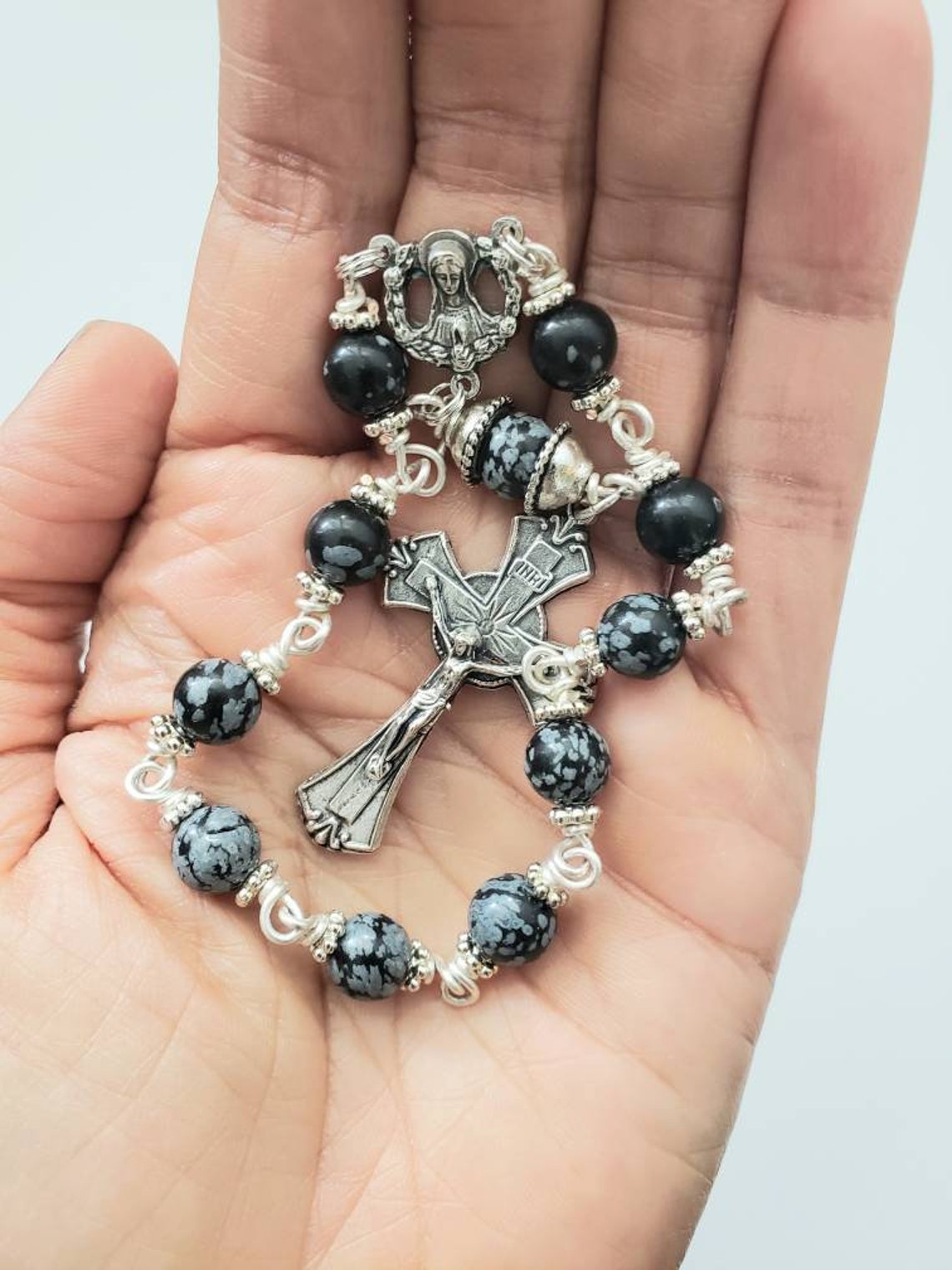 Black Obsidian Rosary for Pocket Purse for Healing and Prayer - Etsy Canada