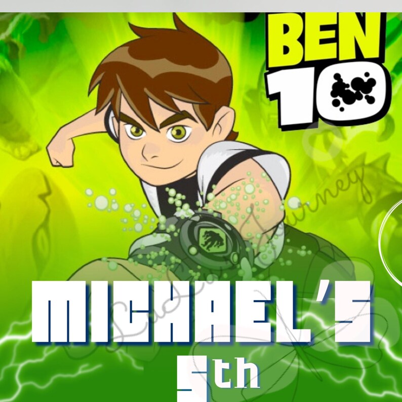 Editable Ben 10 Birthday Invitation Template | 5x7 Digital Download ...