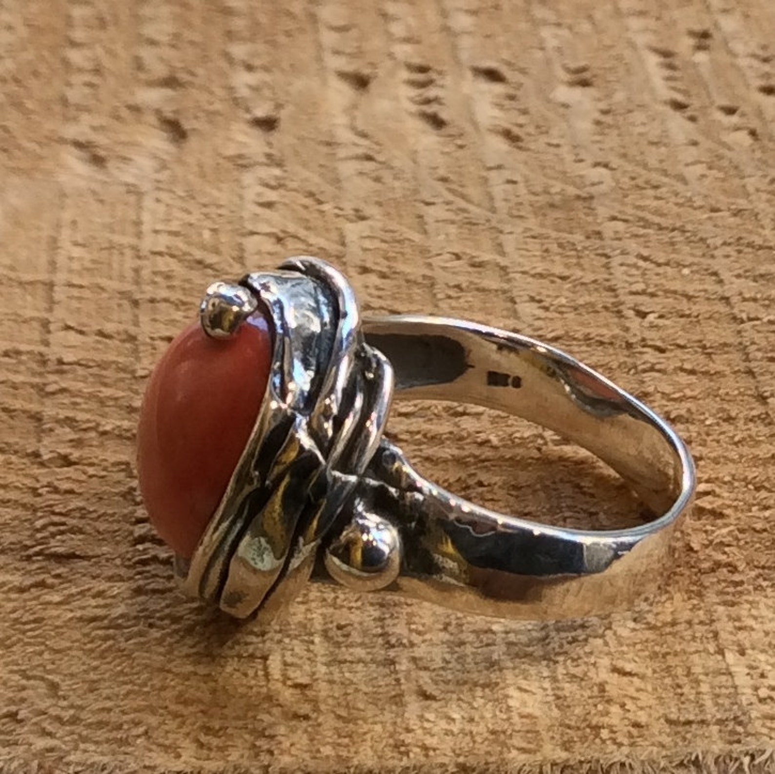 Coral Ring Organic Ring Statement Ring Sterling Silver - Etsy
