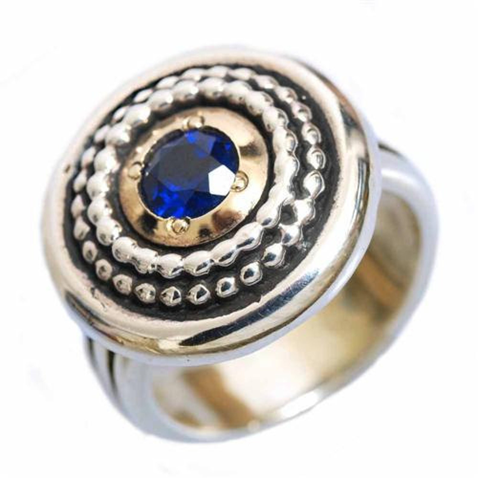 Gypsy Ring, Unique Ring, Boho Ring, Statement Ring, Dots Ring, Silver ...