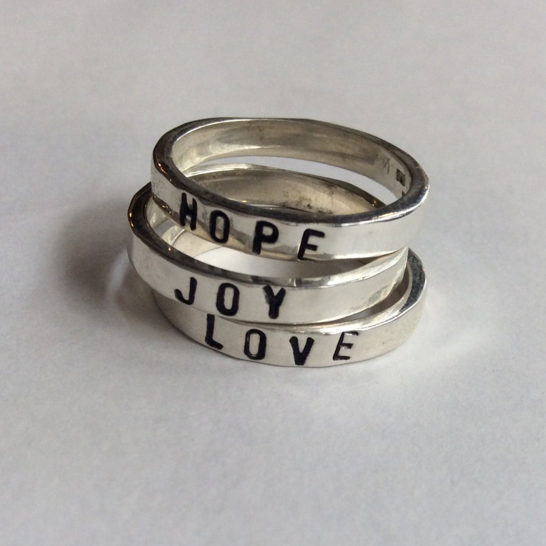 Stackable Name Rings, Stacking Rings, Mother Rings, Promise Bands, Hope ...