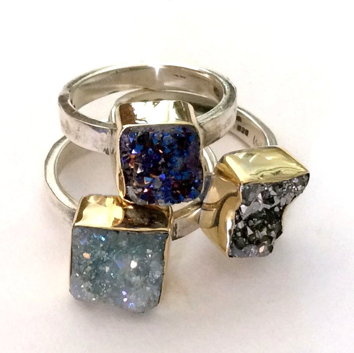 Gold silver ring Sterling Silver Band sterling silver ring | Etsy