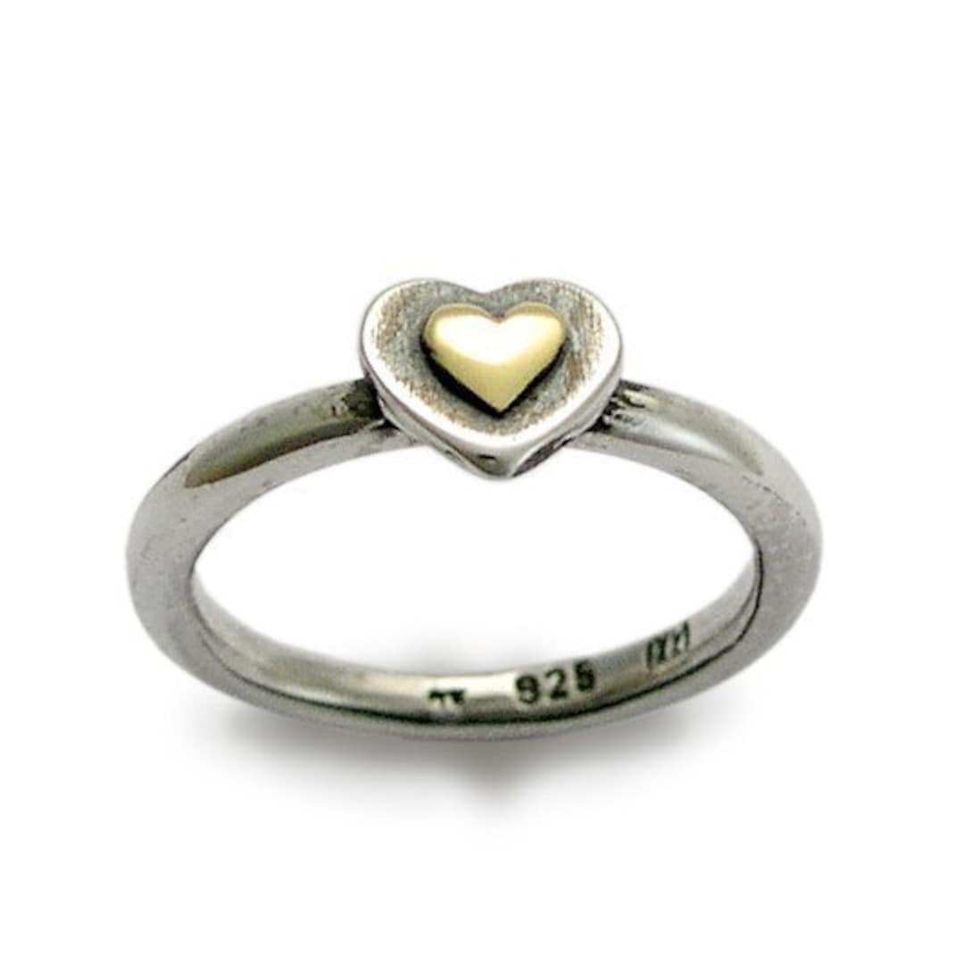 Valentines Ring, Sterling Silver Engagement Ring, Yellow Gold Ring ...