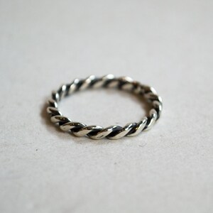 Stacking Ring, Silver Wedding Band, Twisted Silver Band, Unisex Silver ...