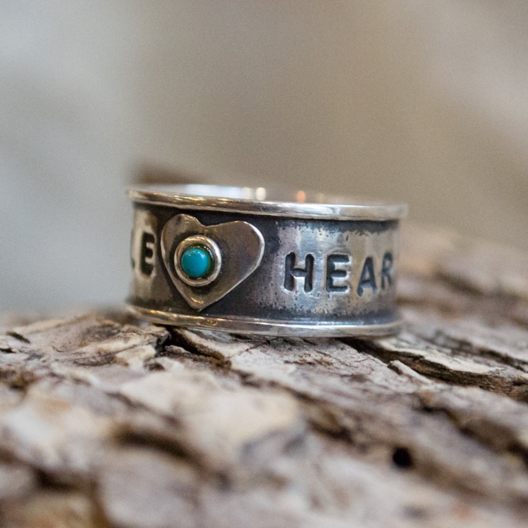 Personalized Hand-stamped Band, Sterling Silver Ring, Promise Band ...